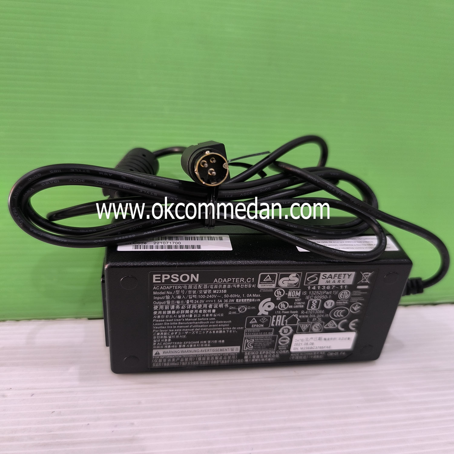 Adaptor Printer Epson Model M235B 24 volt 1.5A